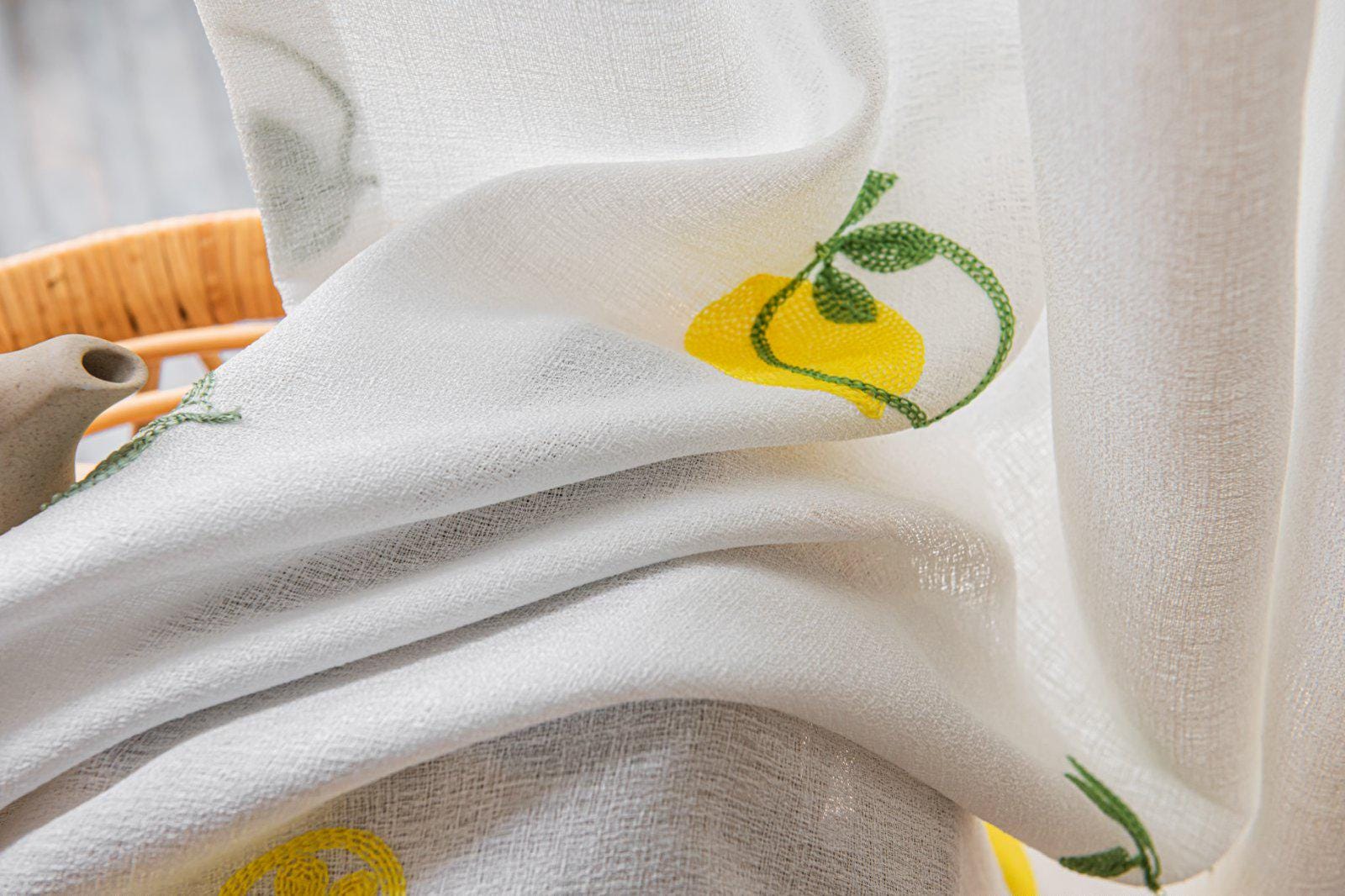 Custom Curtains Lemon Net Sheer Voile Curtain for Bedroom Living Room ...