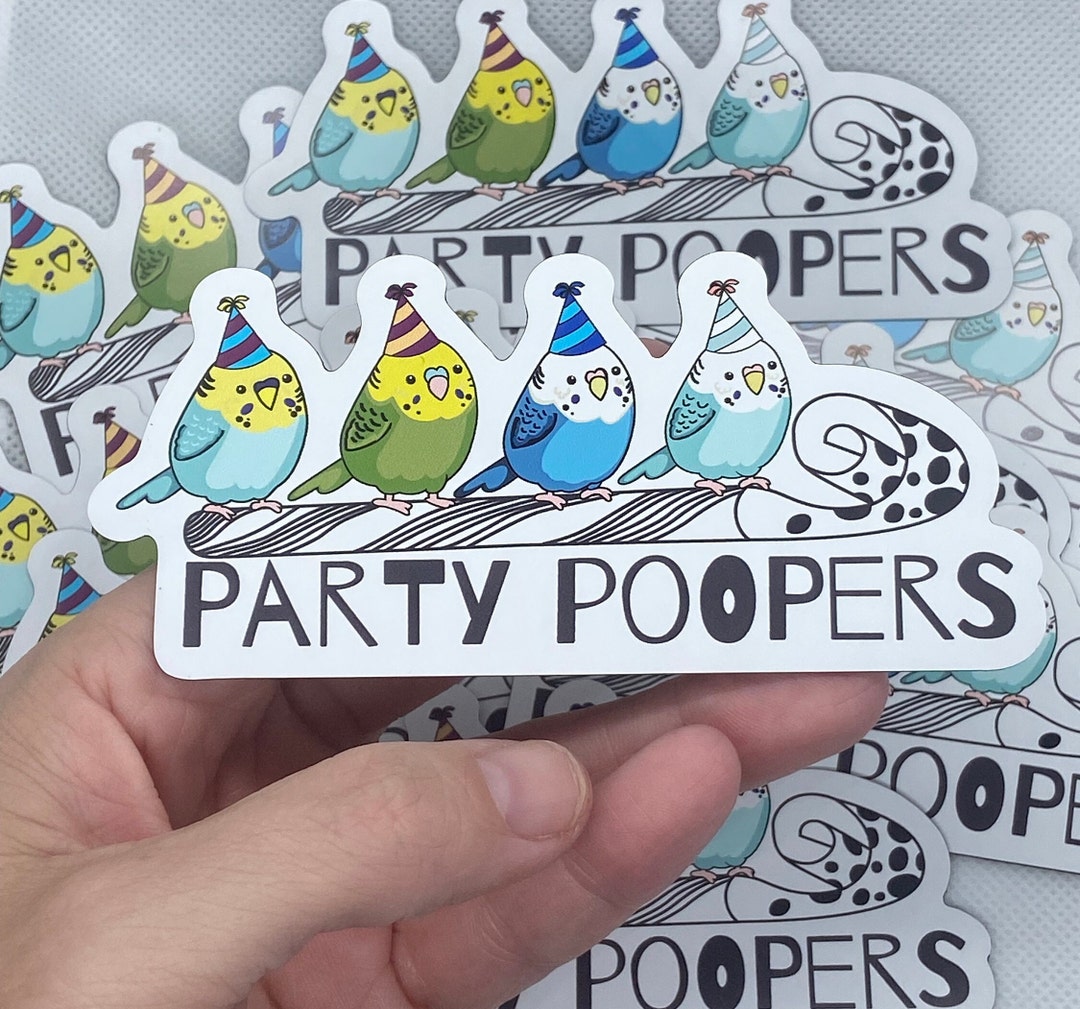 Budgie Party Poopers Magnet: Jumbo Waterproof Parakeet Magnet - Etsy