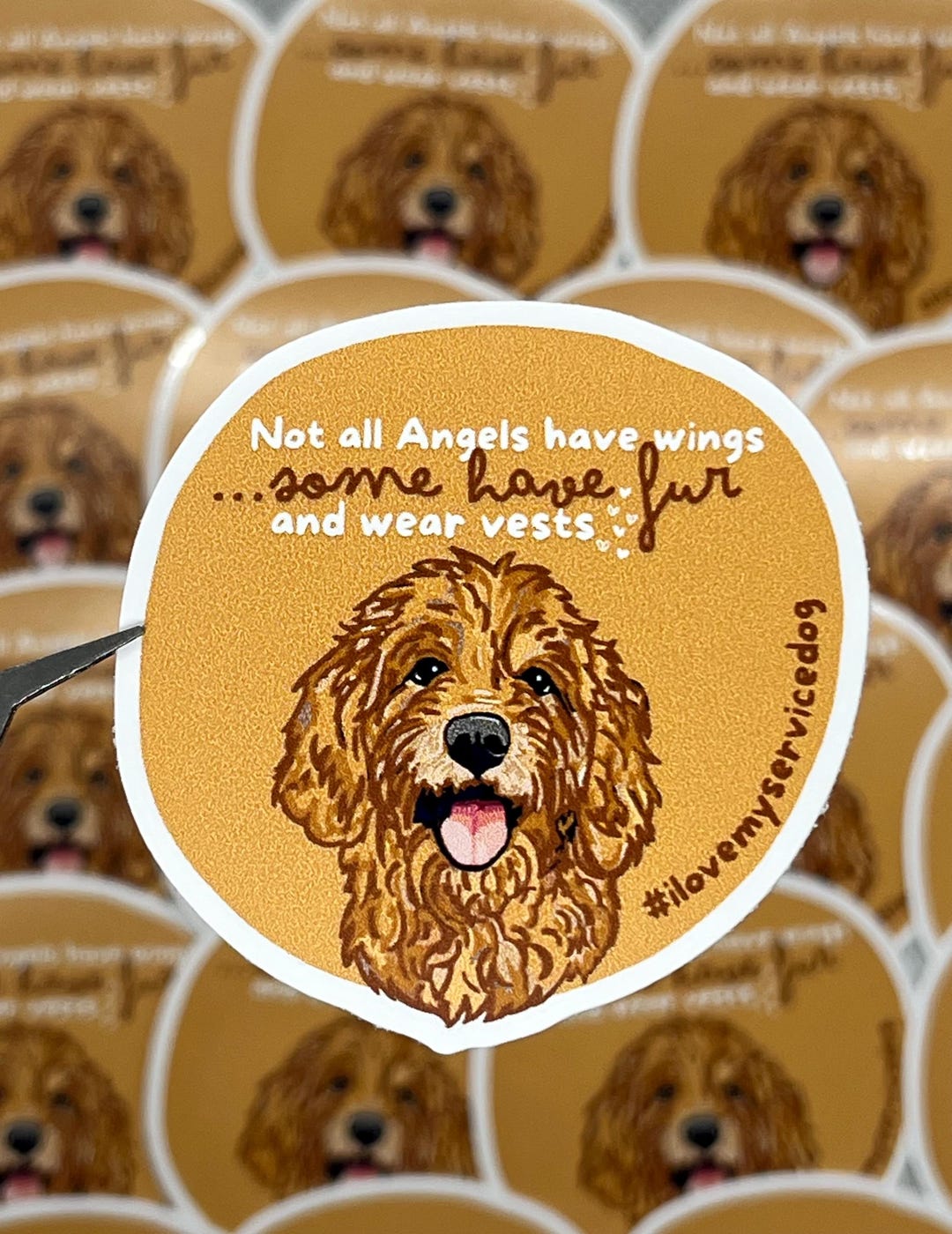 Goldendoodle Service Dog Sticker: “not All Angels Have Wings Some Have ...