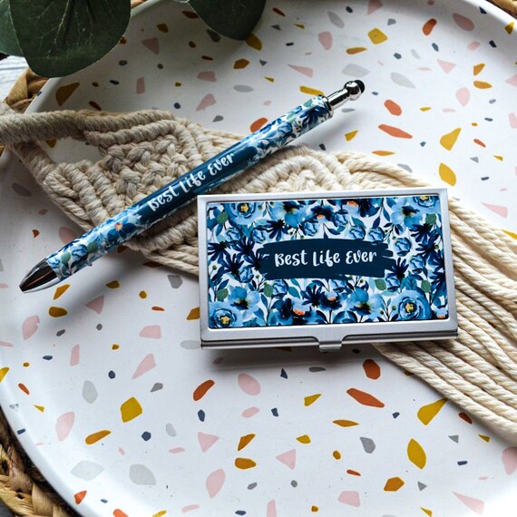 JW Contact Card Holder and Pen Set Best Life Ever Contact - Etsy