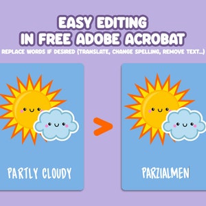 Weather Flashcards for Kids - Digital and Text Editable Montessori ...