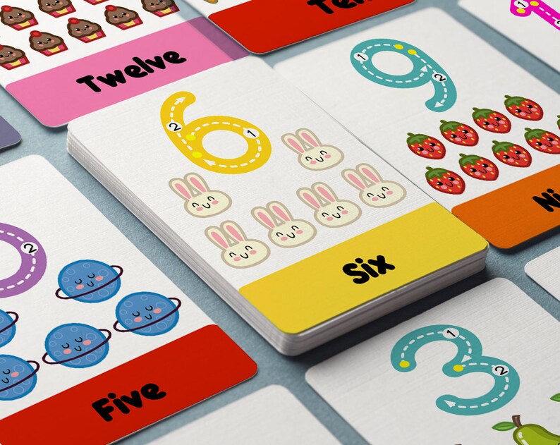 Numbers Flashcards for Kids - Digital and Text Editable Montessori ...