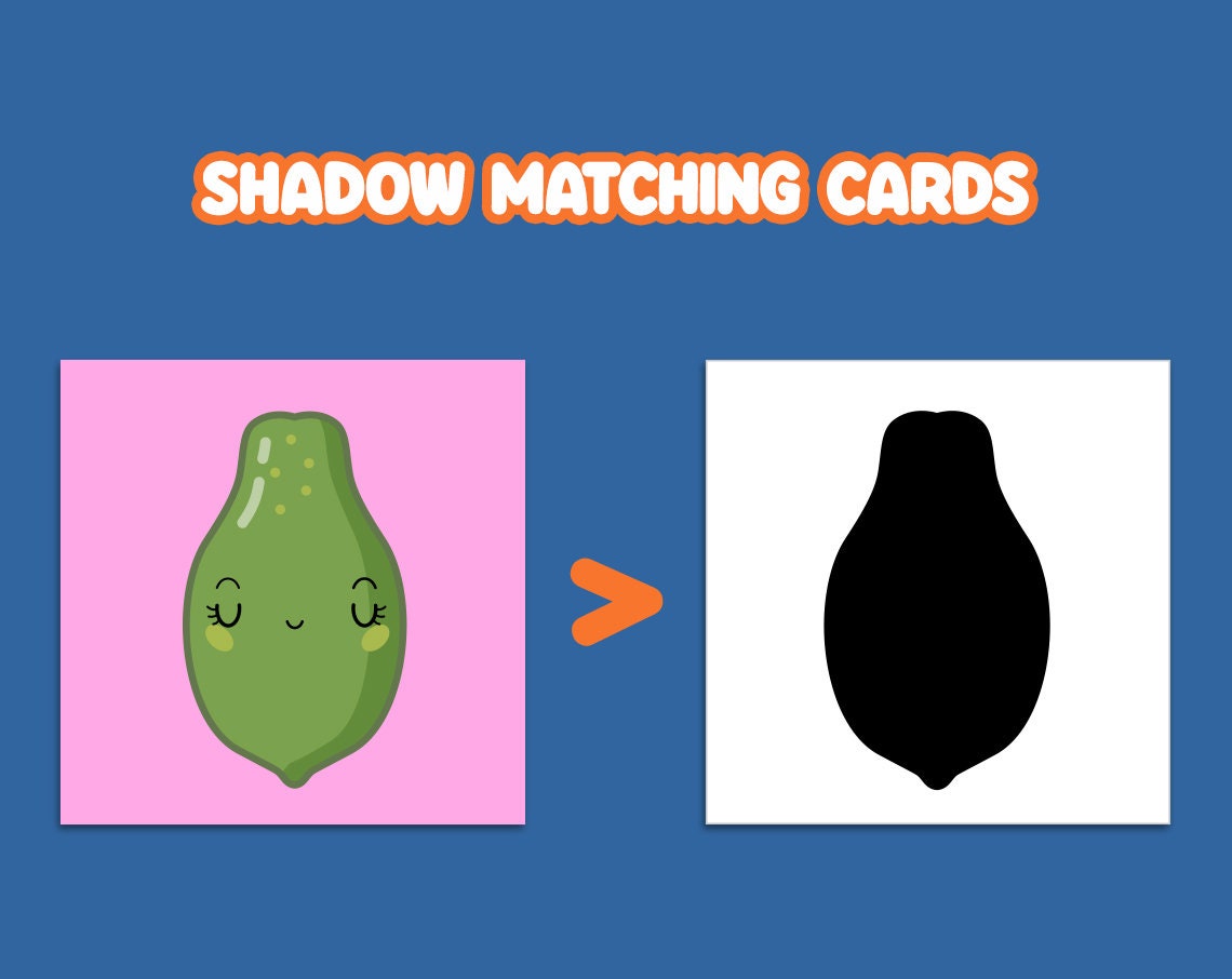 Fruits Printable Shadow Matching Cards. Montessori Toddler Activity ...