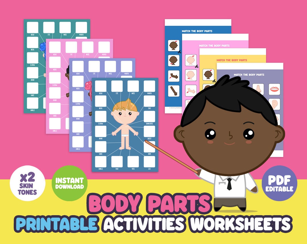 Body Parts Activity Book for Kids -digital Montessori- - Etsy