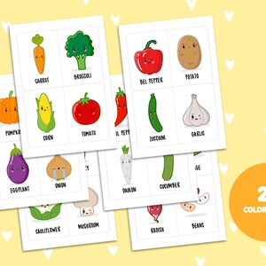 Vegetables Flashcards for Kids - Digital and Text Editable Montessori ...