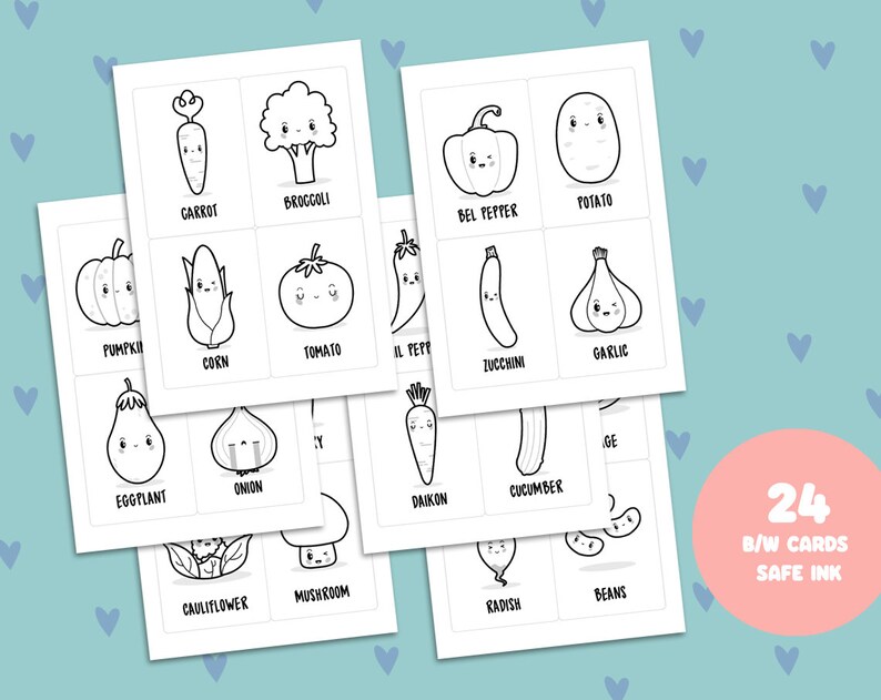 Vegetables Flashcards for Kids - Digital and Text Editable Montessori ...