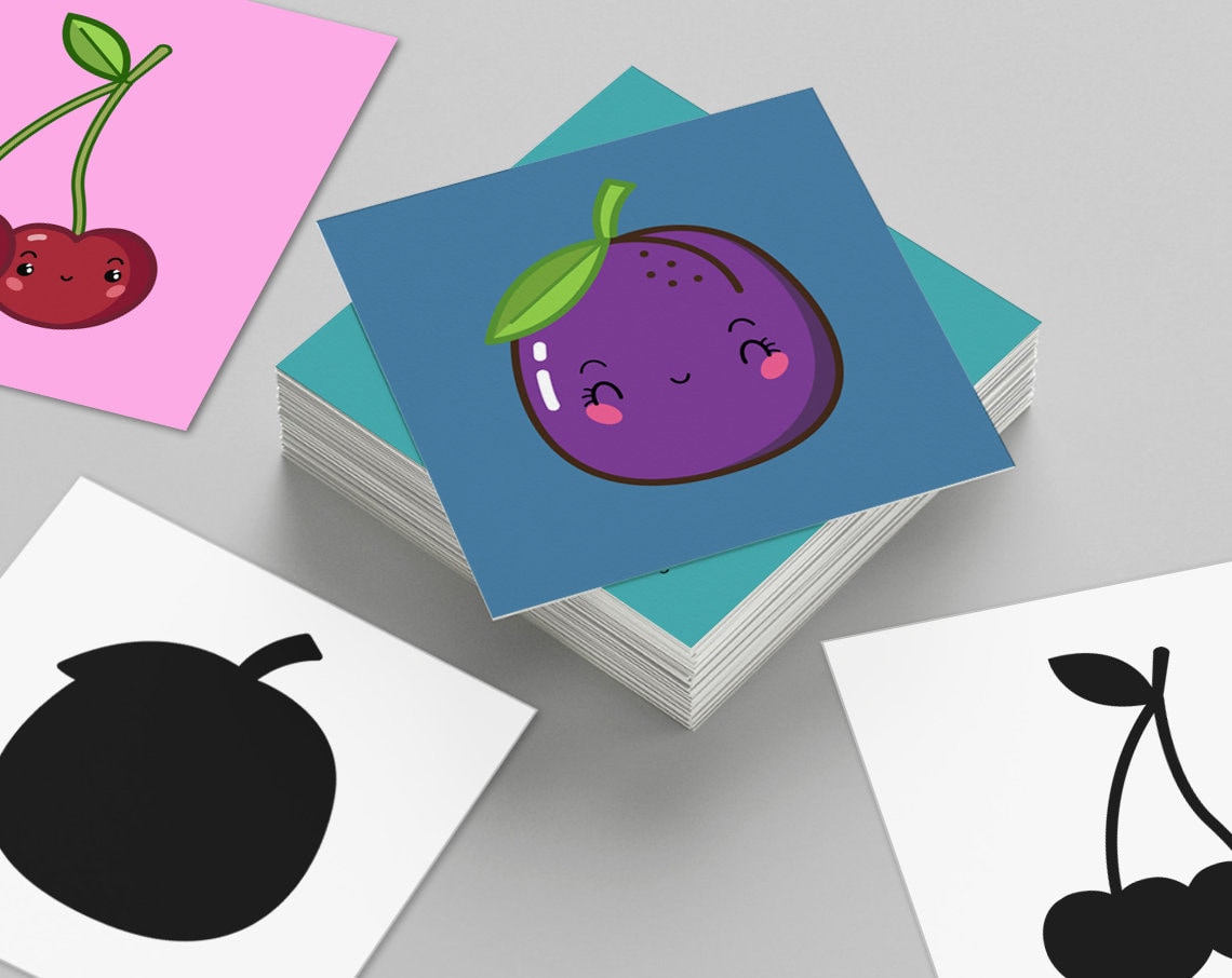 Fruits Printable Shadow Matching Cards. Montessori Toddler Activity ...