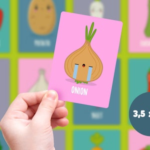 Vegetables Flashcards for Kids - Digital and Text Editable Montessori ...