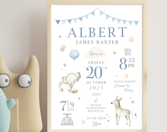 New Baby Personalised Print Birth Details Gift Keepsake Print New Baby ...