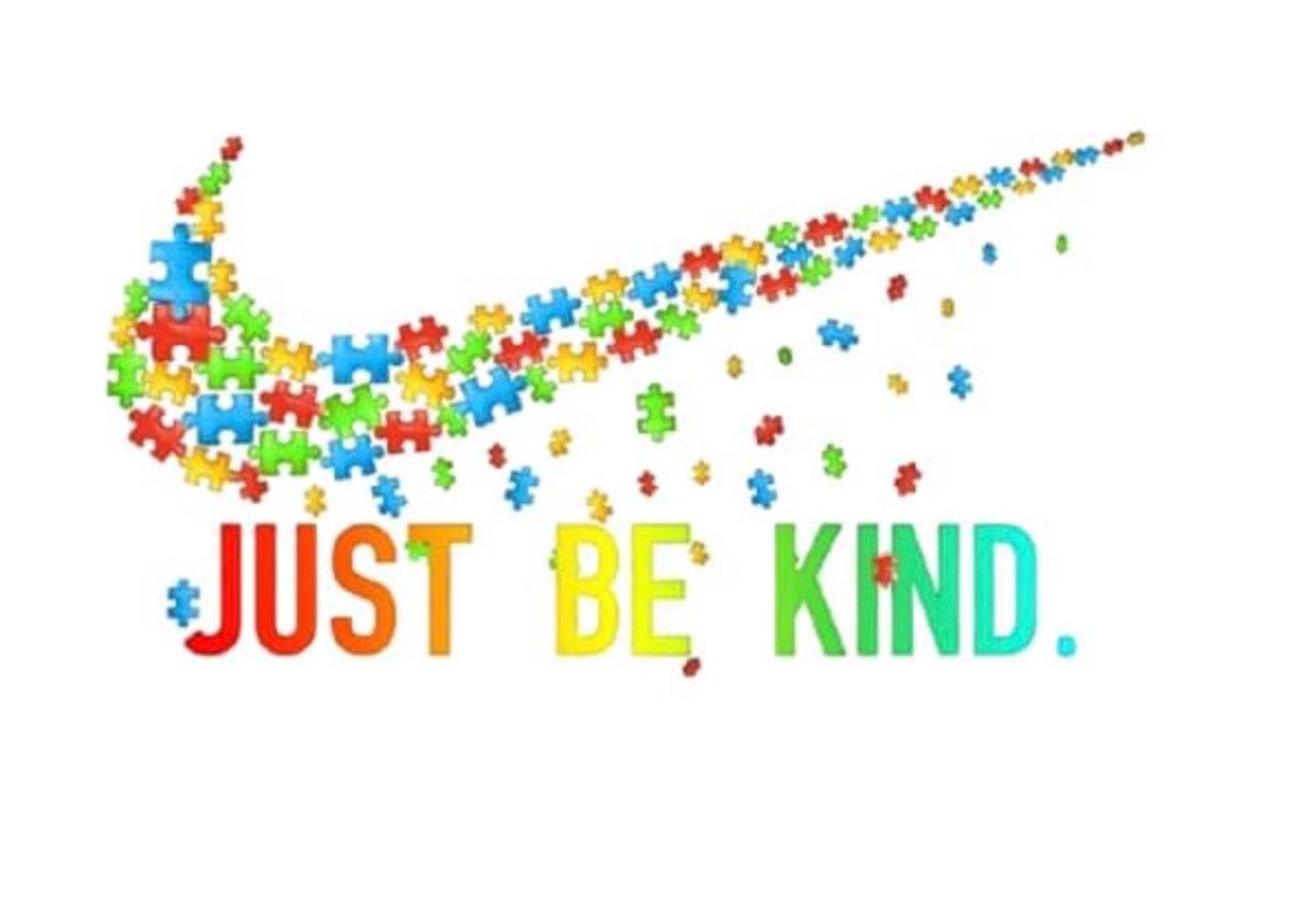 Autism Be Kind Colourful T Shirt Nike Inspired Gifts Personalised - Etsy