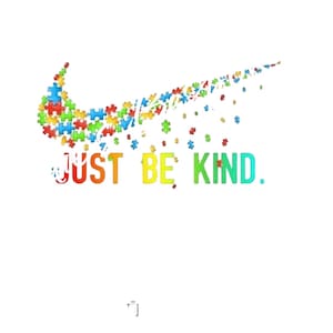 Autism Be Kind Colourful T Shirt Nike Inspired Gifts Personalised - Etsy