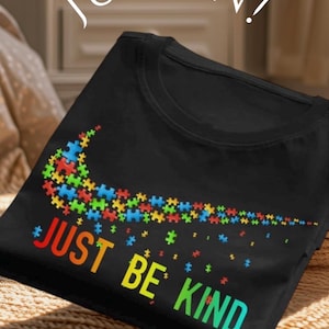 Autism Be Kind Colourful T Shirt Nike Inspired Gifts Personalised - Etsy