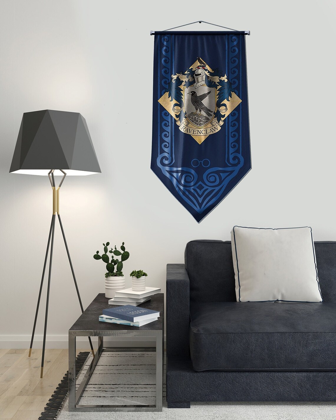 Ravenclaw Hogwarts Flag, Ravenclaw Design Flama/ Flag Harry Potter Flag ...