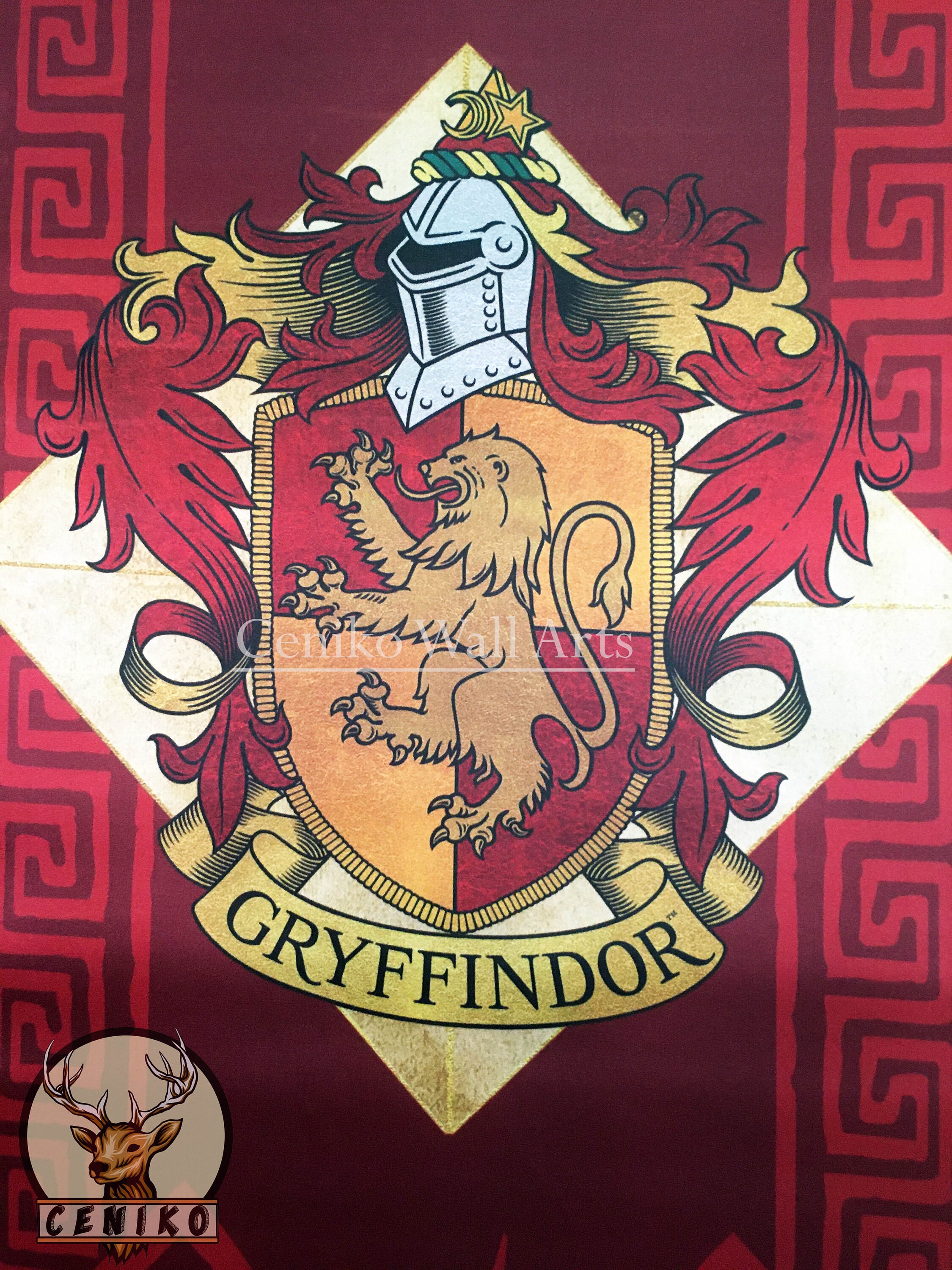 Big Size Gryffindor Hanging Pennant, Gryffindor Hanging Fabric Flag ...