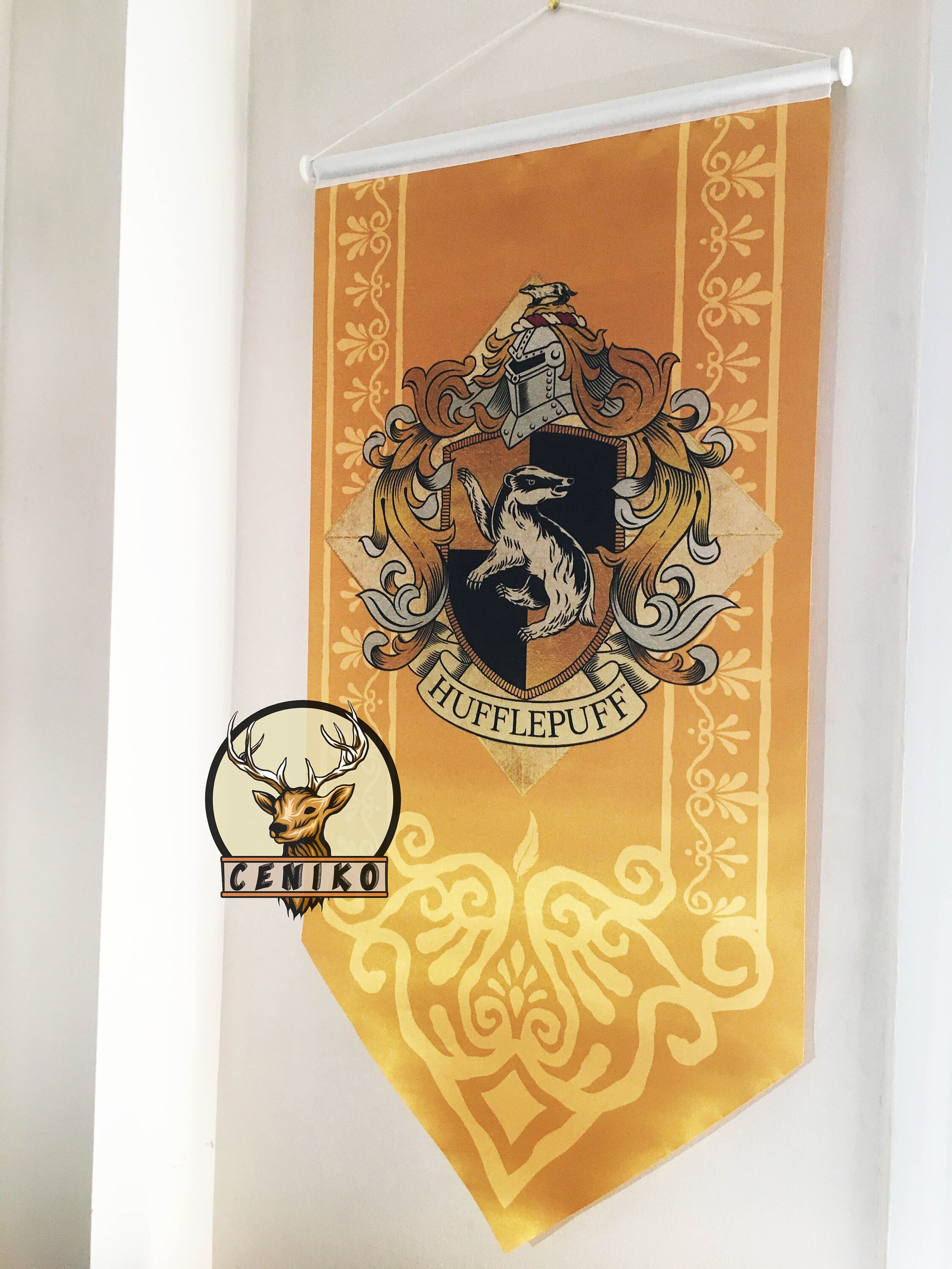 Big Size Hufflepuff Hogwarts Flag Hufflepuff Design Pennant - Etsy