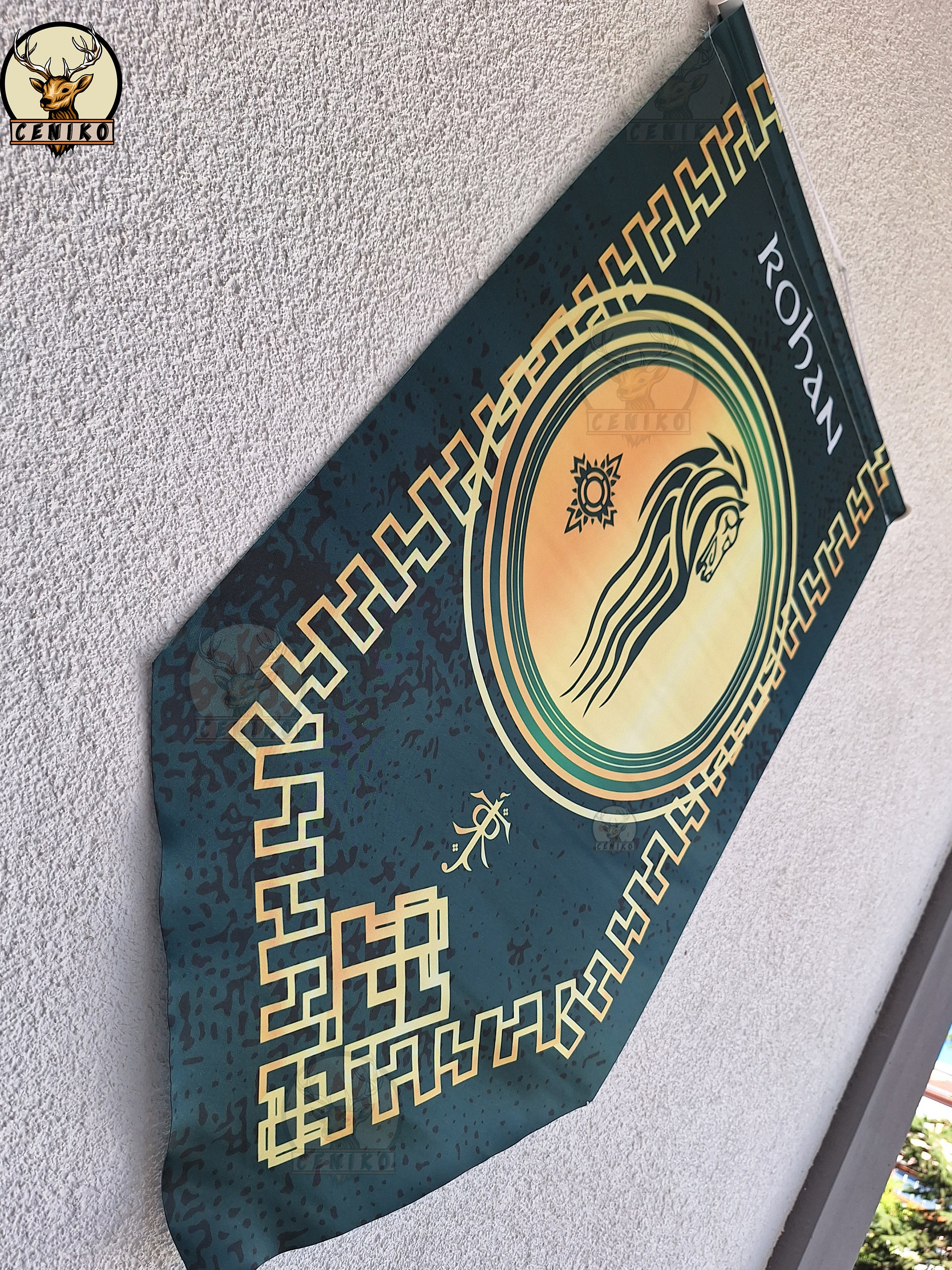 Bandera de la bandera de Rohan Lotr banderas de LOTR Rohan - Etsy México