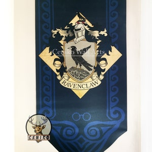 Ravenclaw Hogwarts Flag, Ravenclaw Design Flama/ Hogwarts School Flag ...