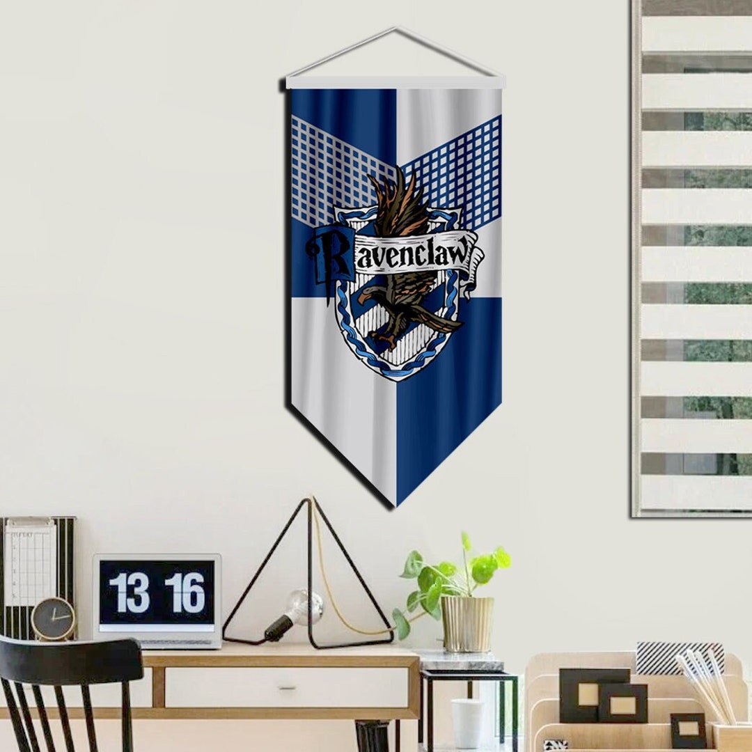 Ravenclaw Hogwarts Flag, Ravenclaw Design Flama/ Flag Harry Potter Flag ...