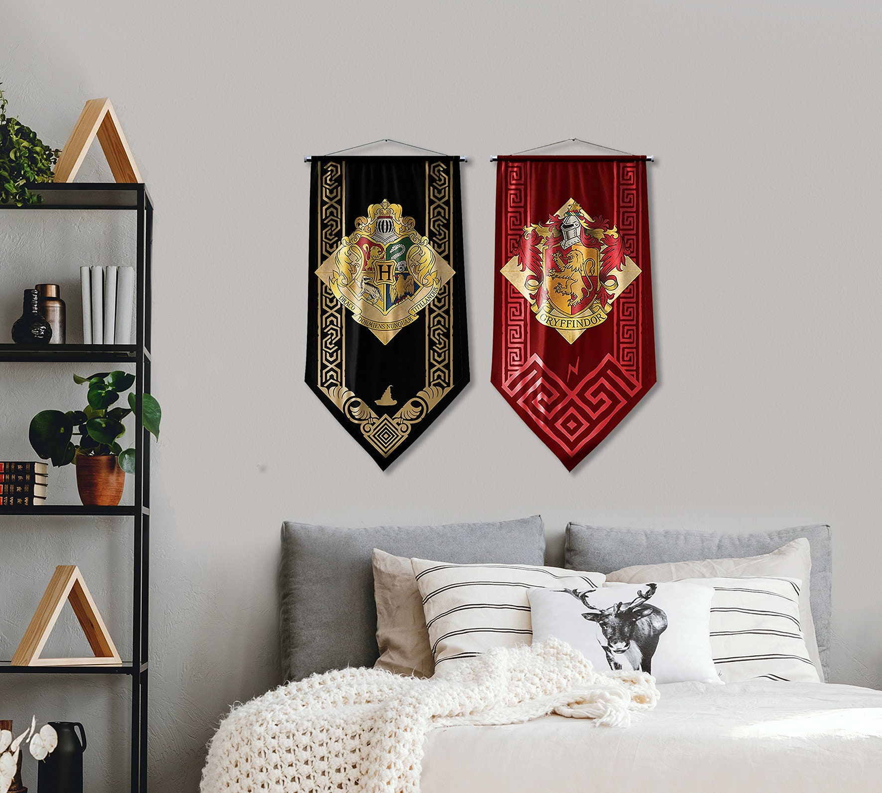 Big Size Gryffindor Hanging Pennant, Gryffindor Hanging Fabric Flag ...