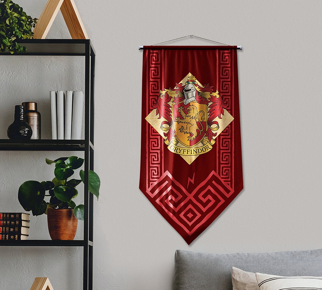 Big Size Gryffindor Hanging Pennant, Gryffindor Hanging Fabric Flag ...