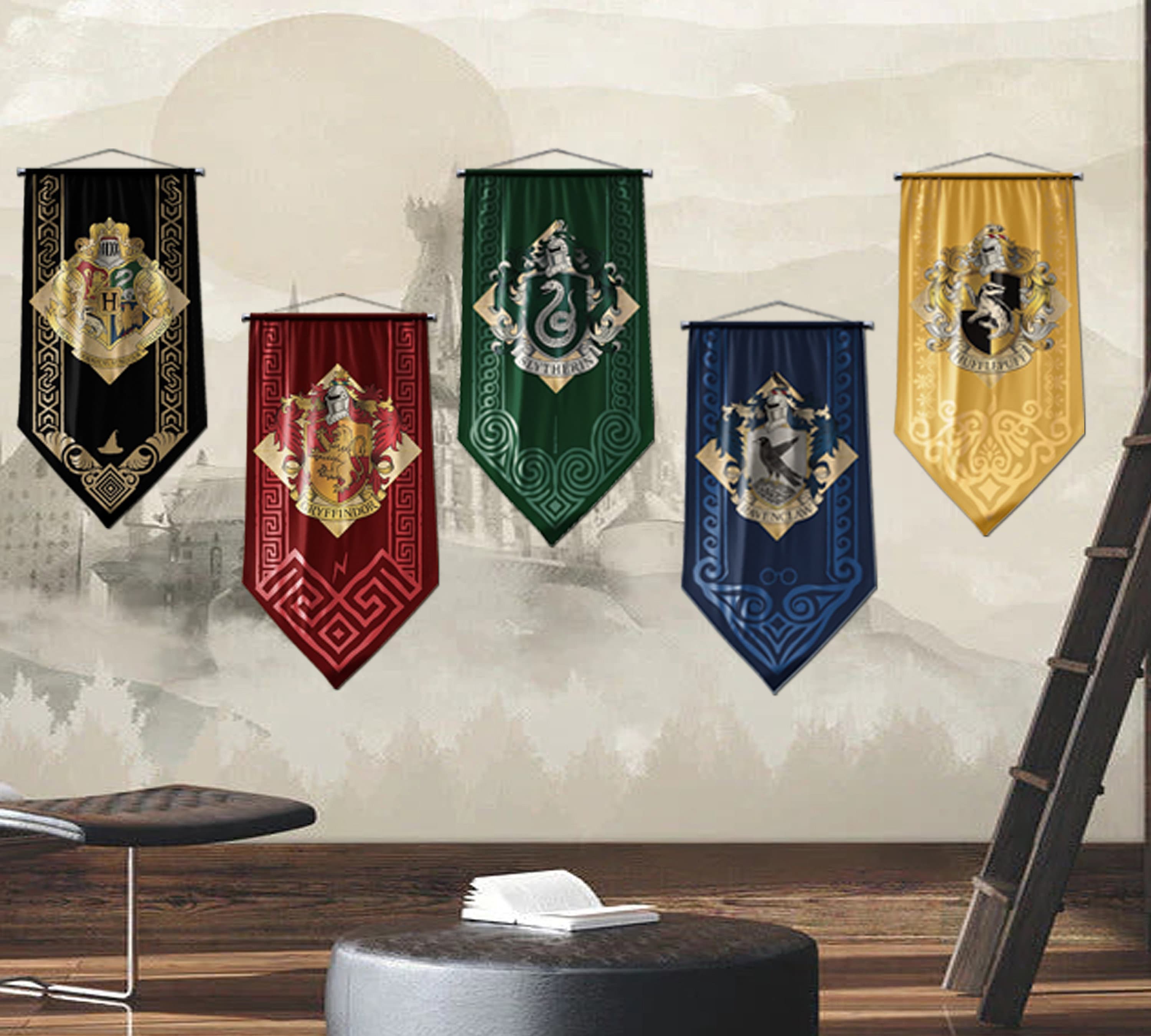 Big Size 5 Pieces Hanging Hogwarts, Gryffindor, Hufflepuff, Slytherin ...