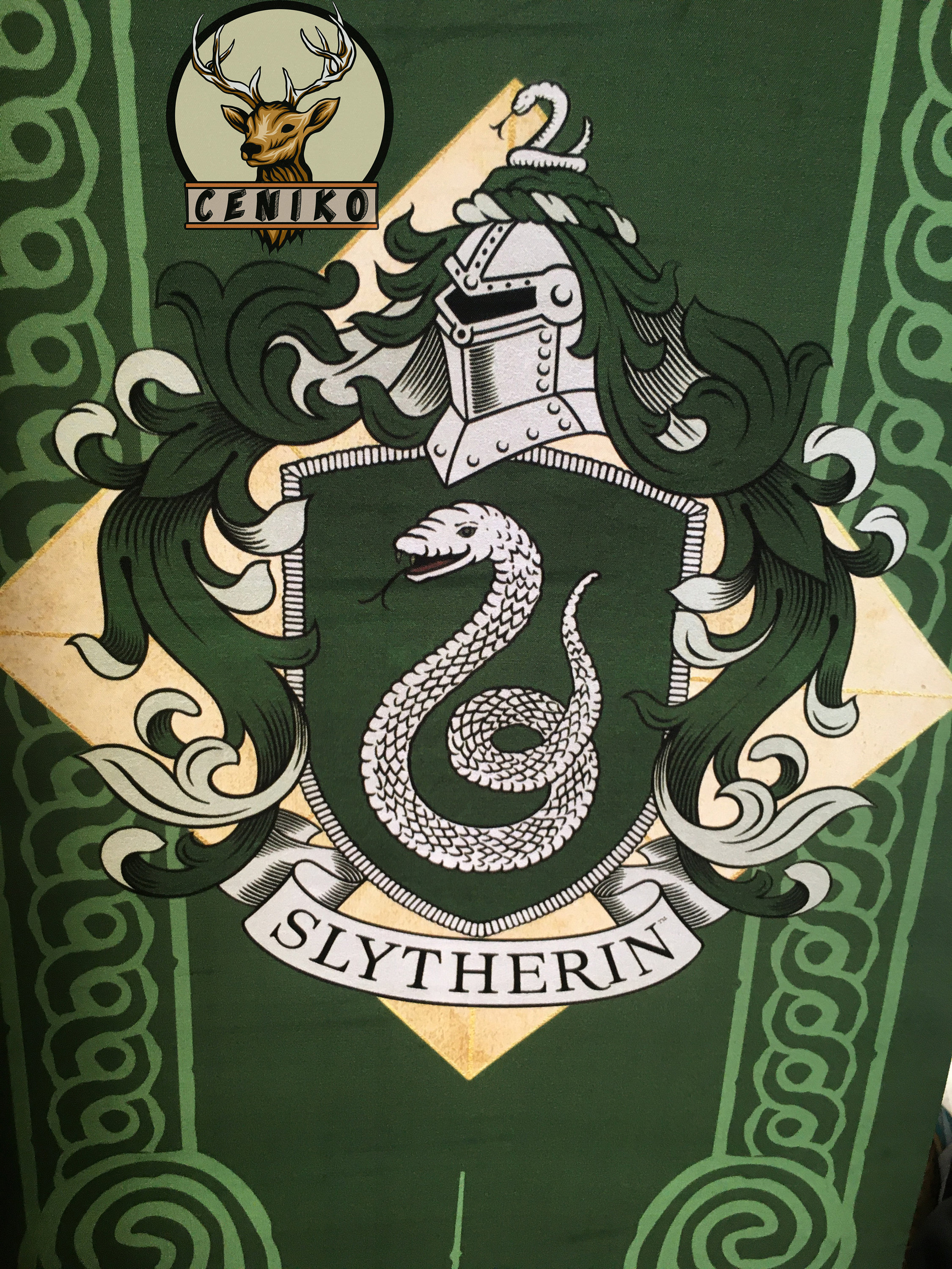 Big Size Slytherin Hogwarts Flag, Slytherin Design Flag, HARRY POTTER ...