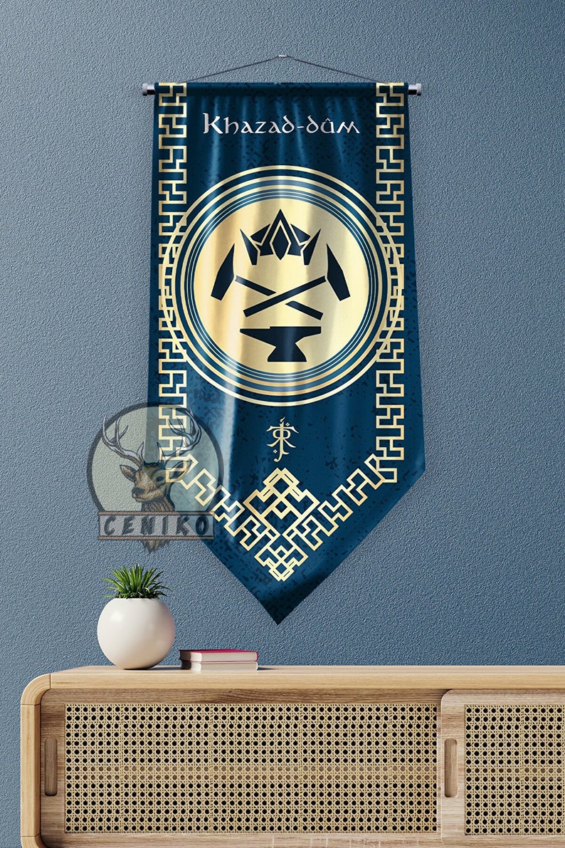 Lord of the Rings Kingdoms of the Rings of Power 9pcs Pennant Flag Set ...