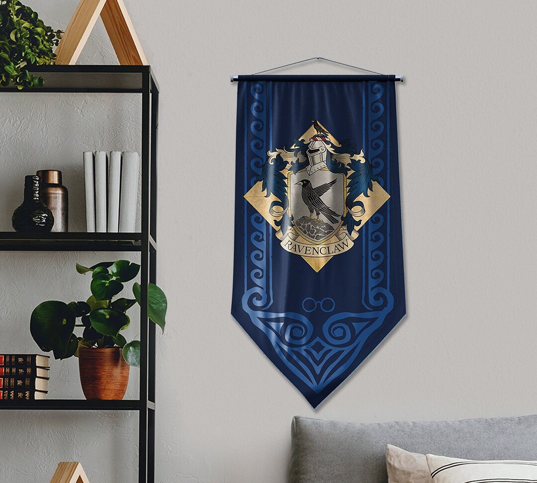 Ravenclaw Hogwarts Flag, Ravenclaw Design Flama/ Hogwarts School Flag ...