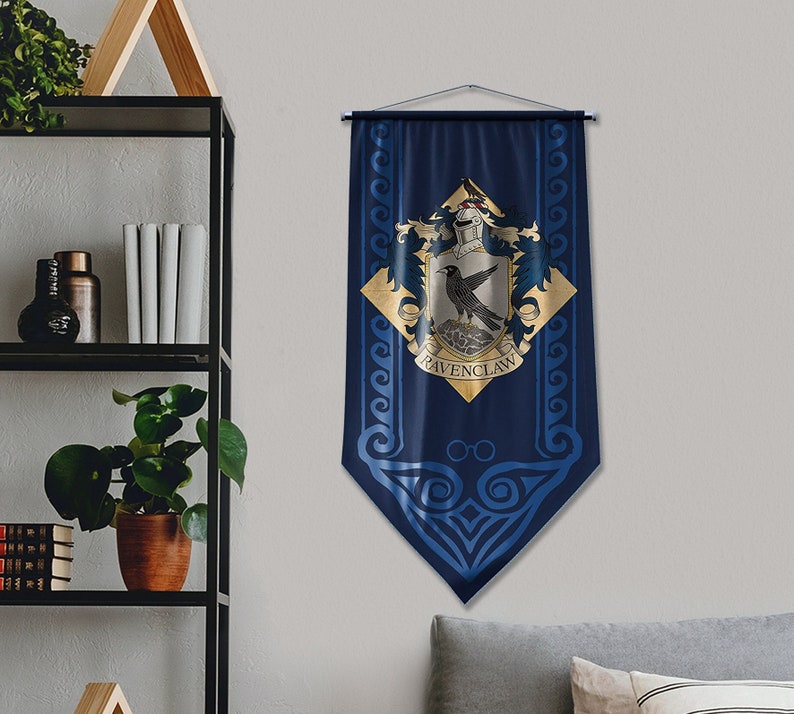 Ravenclaw Hogwarts Flag, Ravenclaw Design Flama/ Hogwarts School Flag ...