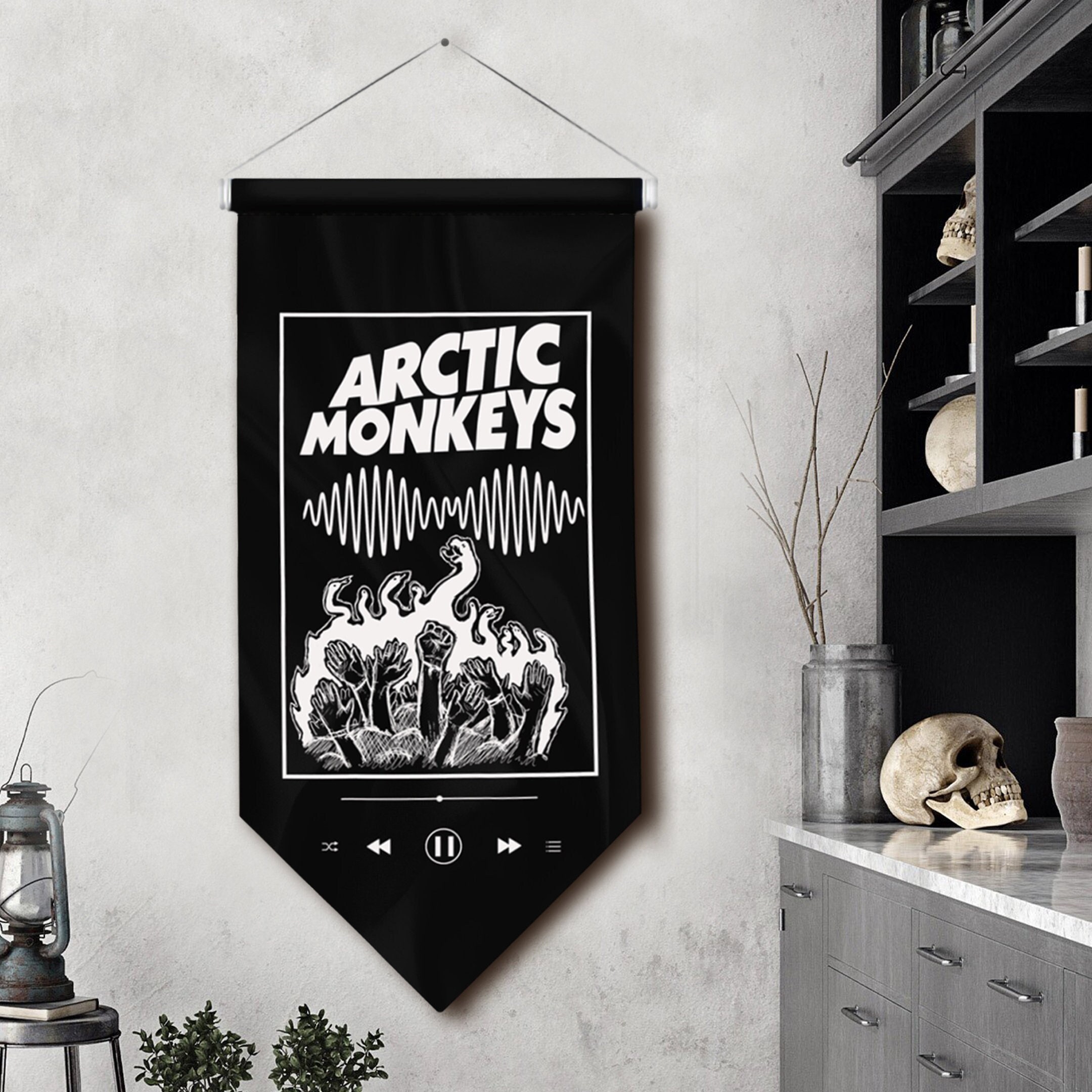 Arctic Monkeys Pennant Flag Wall Art, Arctic Monkeys Hanging Flag ...