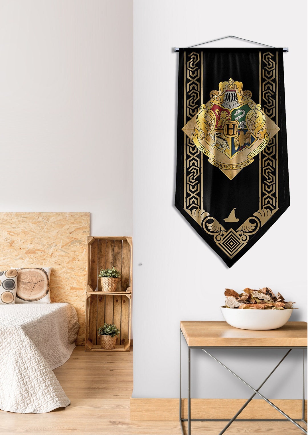 Big Size Hogwarts Flag, Hogwarts Design Pennant , HARRY POTTER Hanging ...