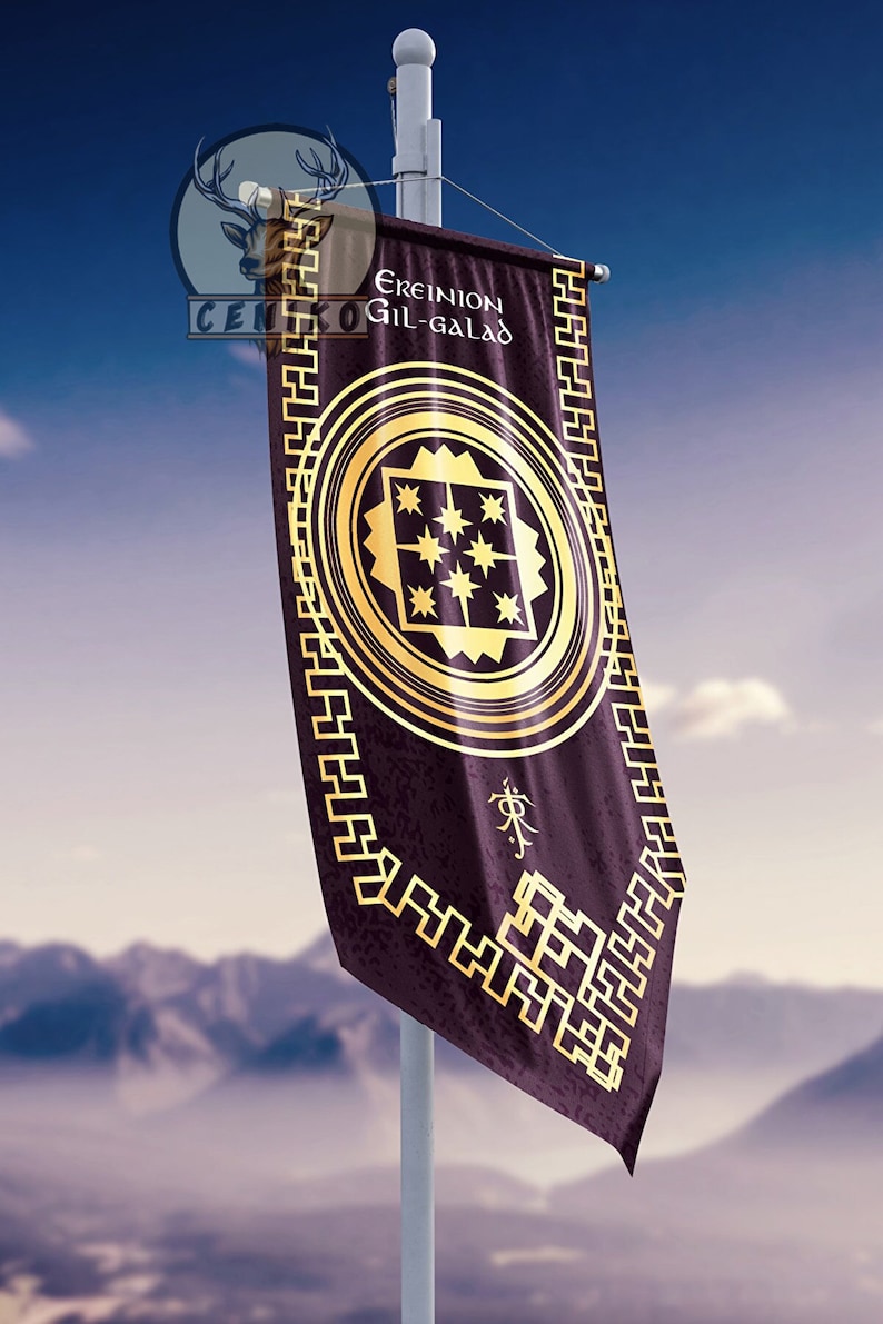 Lord of the Rings Kingdoms of the Rings of Power 9pcs Pennant Flag Set ...