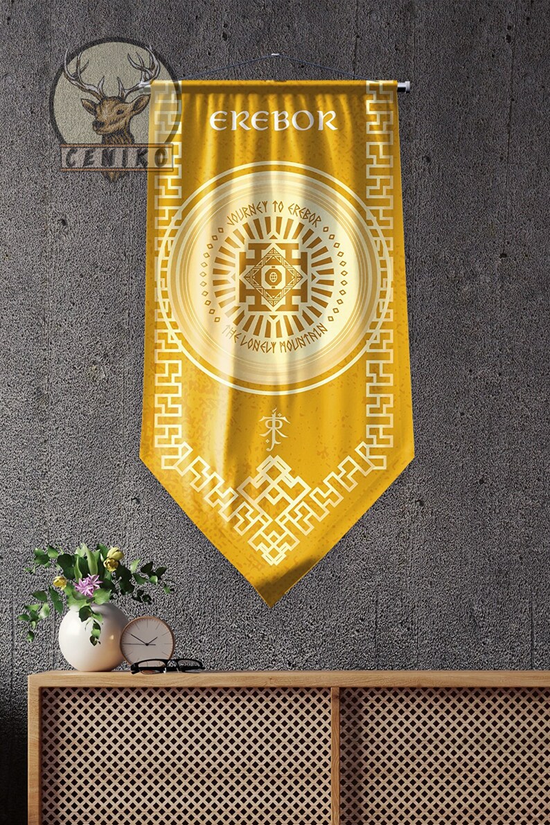 Lord of the Rings Kingdoms of the Rings of Power 9pcs Pennant Flag Set ...
