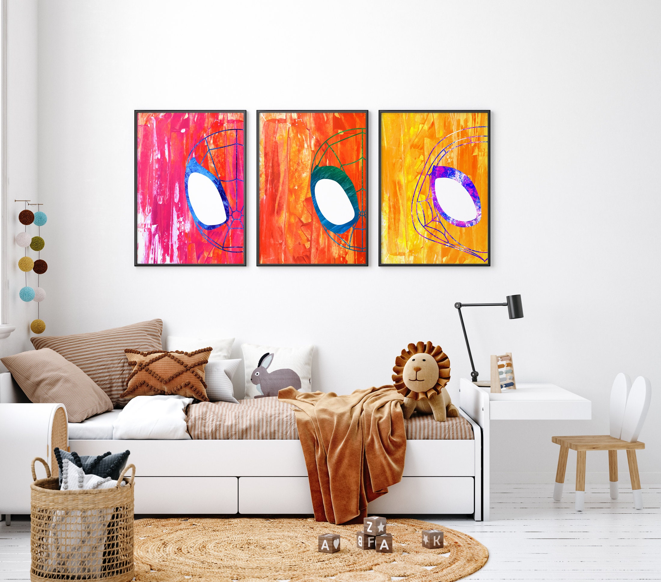 Spidey Series Artwork, Set of 3, Spider Man, Ghosty Gwen, Spin Miles ...