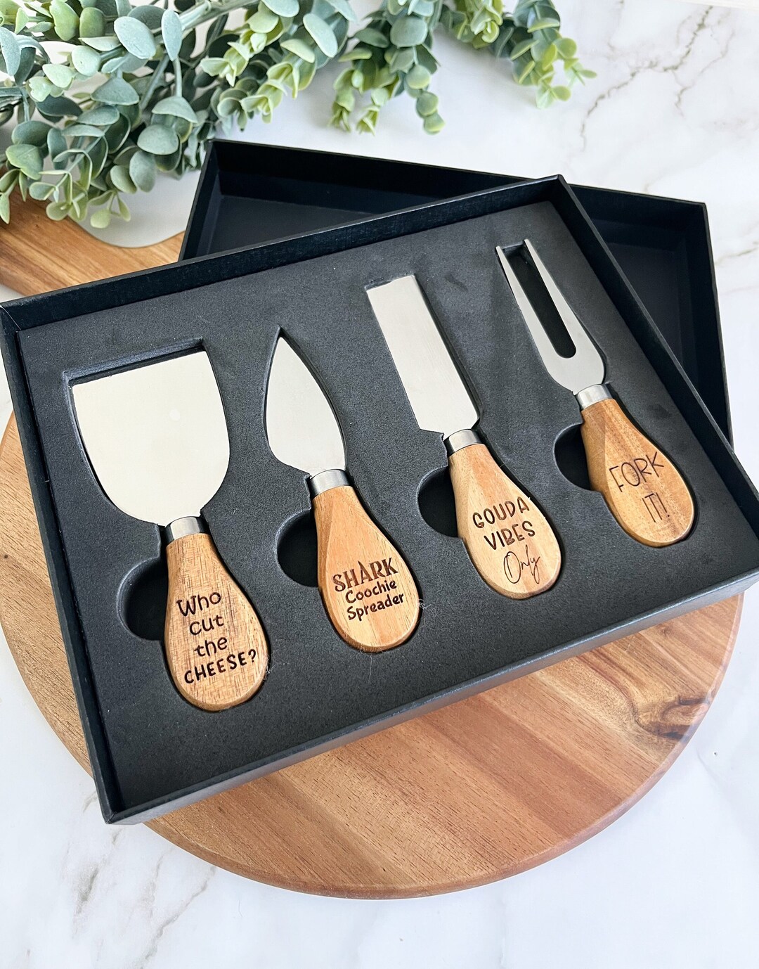 Funny Cheese Knives, Cheese Knife Set, Charcuterie Knives, Engraved ...