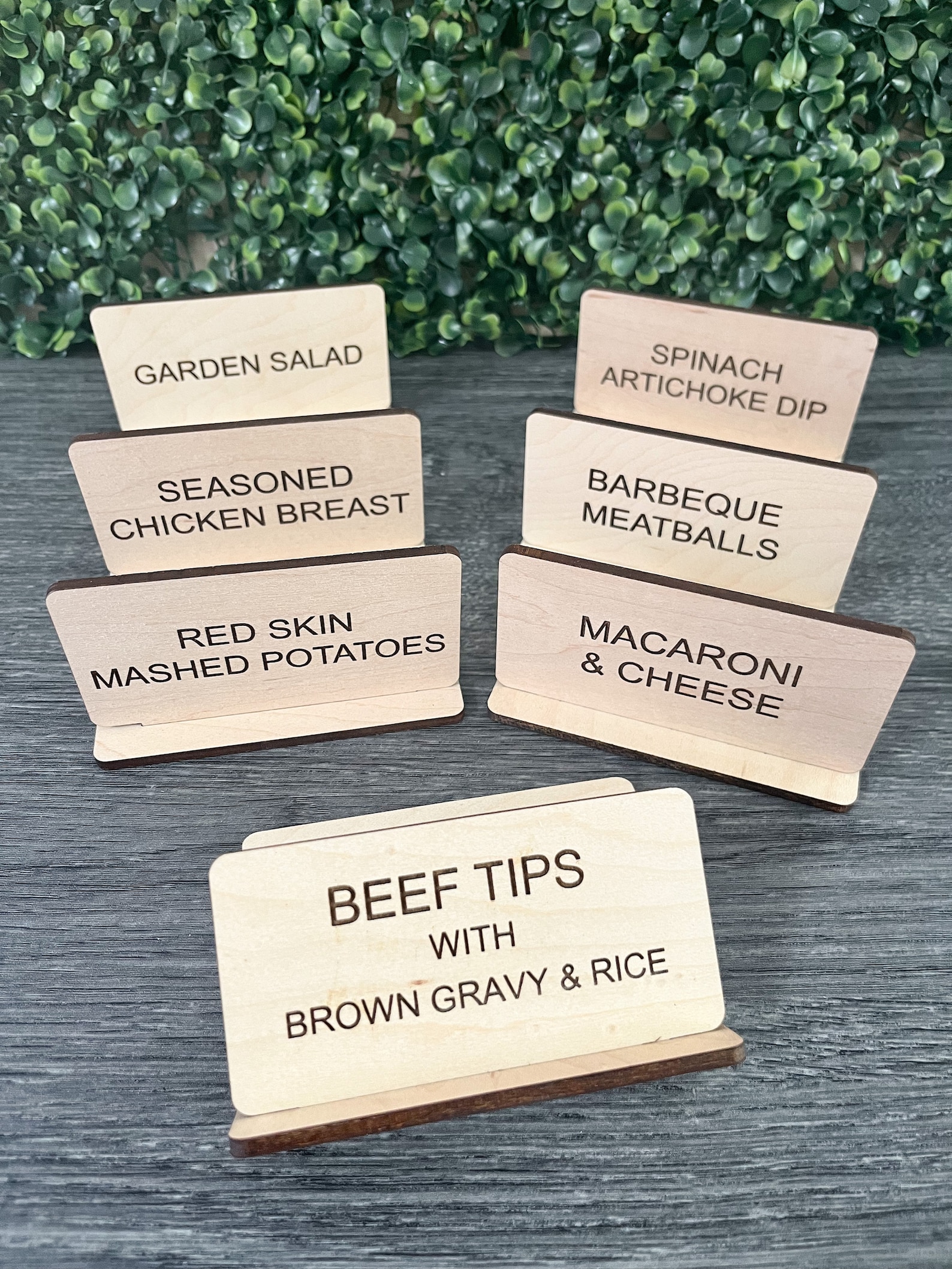 Engraved Wooden Food Labels, Food Labels, Party Decor, Buffet Decor ...