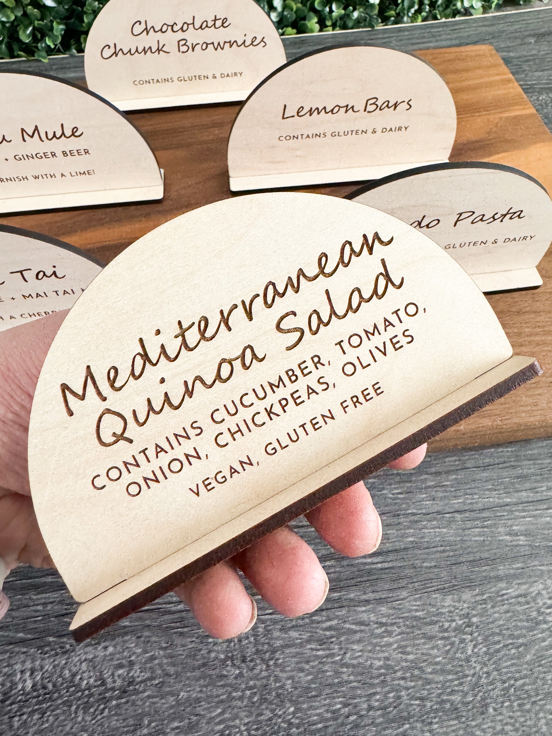 Food Labels, Buffet Labels, Wooden Food Labels, Buffet Sigs, Wedding ...
