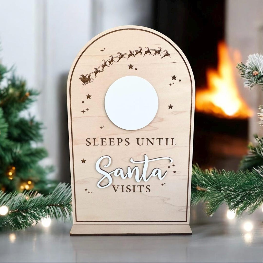 Christmas Countdown Sign: Santa Countdown Advent Calendar - Etsy