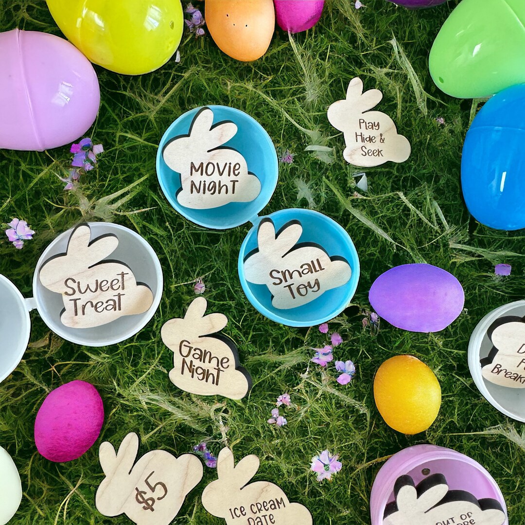 Wooden Bunny Reward Tokens: Easter Egg Hunt Fillers - Etsy