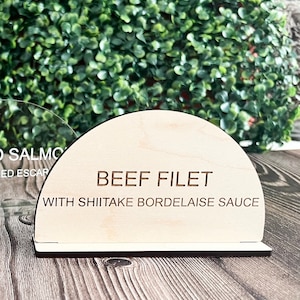 Engraved Wooden Food Labels, Food Labels, Party Decor, Buffet Decor ...