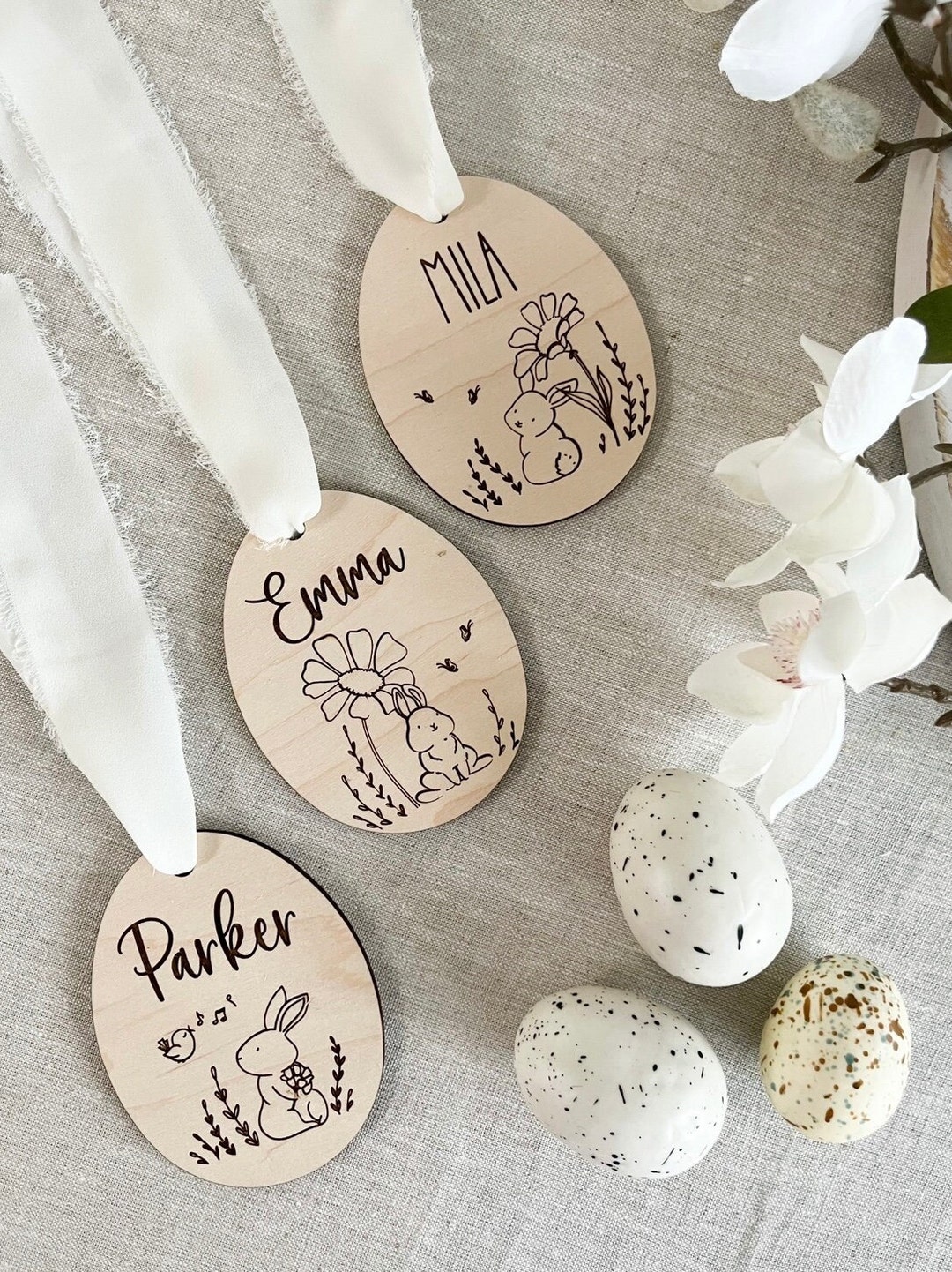 Custom Easter Tag, Easter Basket Tag, Spring Decor, Easter Decor, Bunny ...