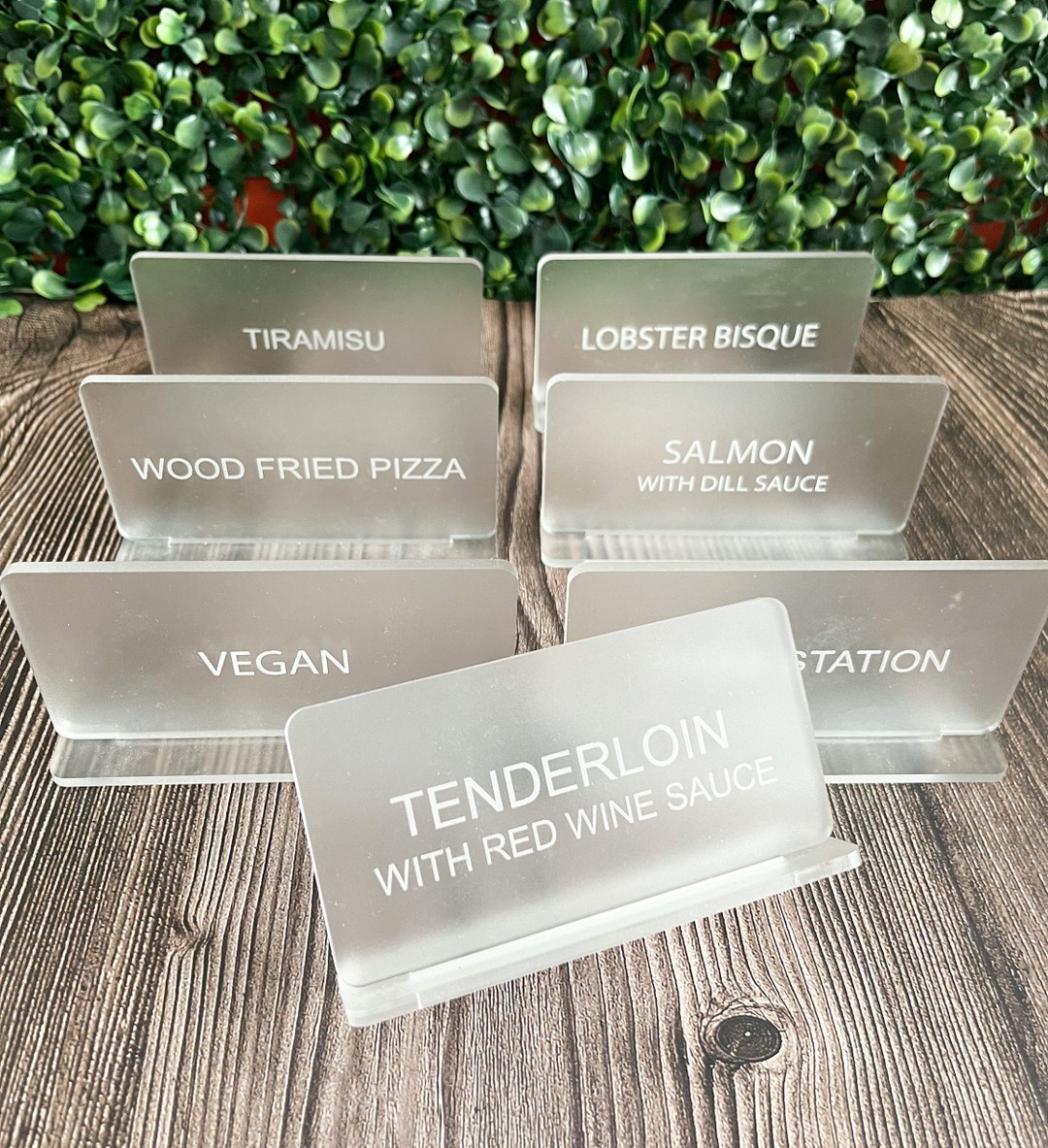 Acrylic Food Labels: Engraved Buffet Signs, Party & Wedding Decor - Etsy