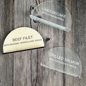 Engraved Wooden Food Labels, Food Labels, Party Decor, Buffet Decor ...