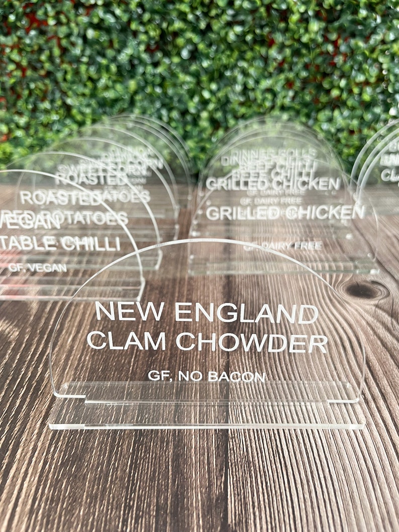 Acrylic Food Labels, Party and Event Decor, Party Buffet Signs, Event ...