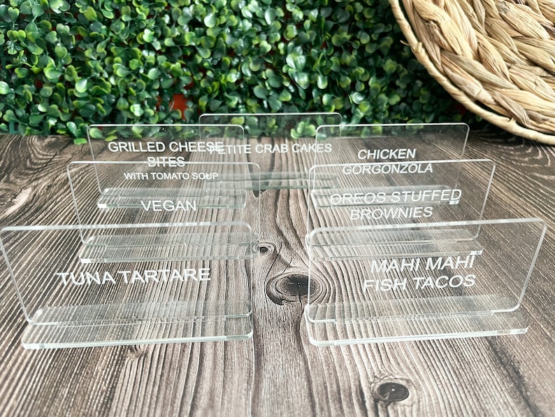 Acrylic Food Labels, Party and Event Decor, Party Buffet Signs, Event ...
