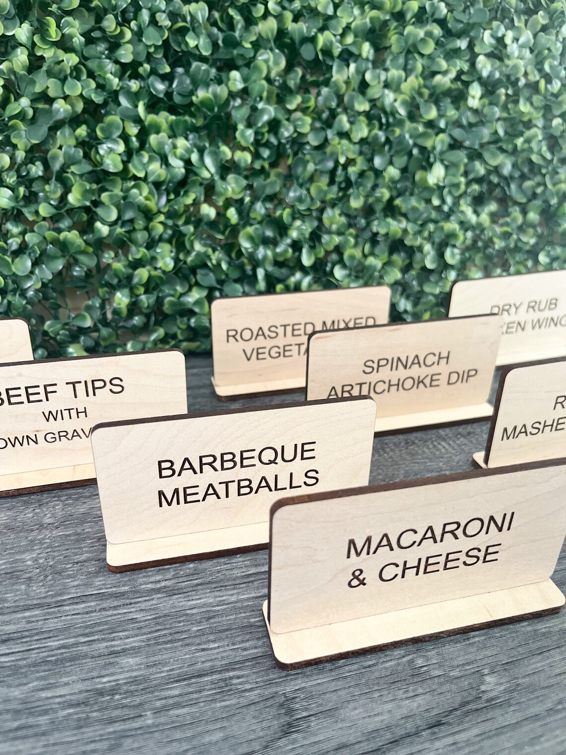 Engraved Wooden Food Labels, Food Labels, Party Decor, Buffet Decor ...