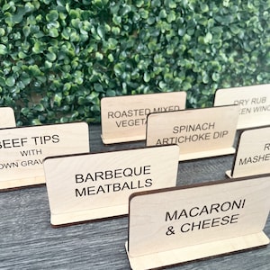 Engraved Wooden Food Labels, Food Labels, Party Decor, Buffet Decor ...
