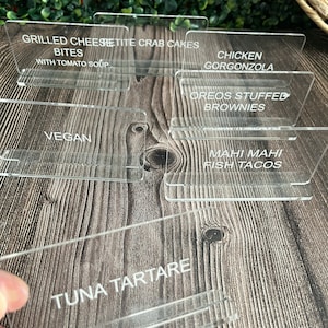 Acrylic Food Labels, Party and Event Decor, Party Buffet Signs, Event ...