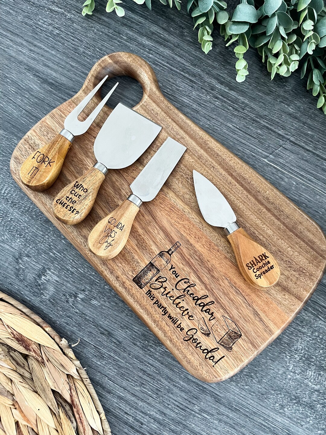 Funny Charcuterie Board Set/cutting Board Set/cheese Spreader Set/humorous Party Decor/table ...