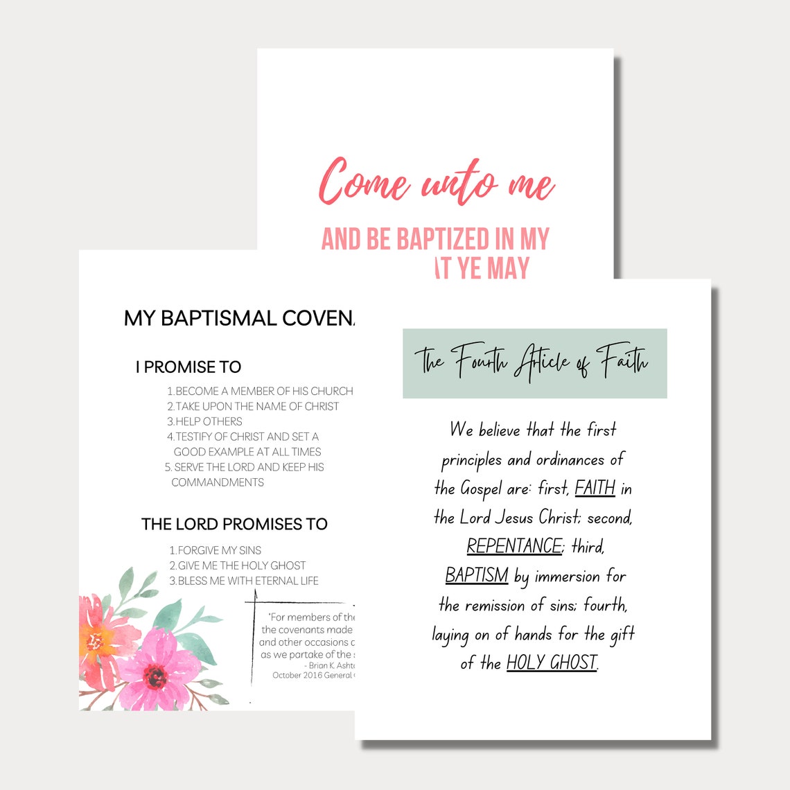 Baptism Memory Book LDS Printable Baptism Book Baptism Journal LDS ...